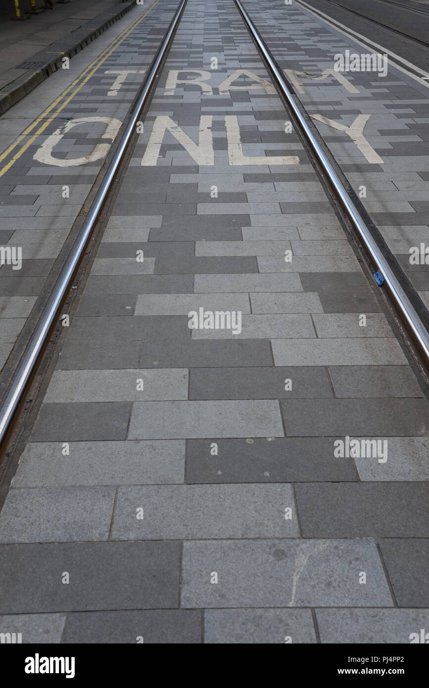 Tram road markings hi-res stock photography and images - Alamy