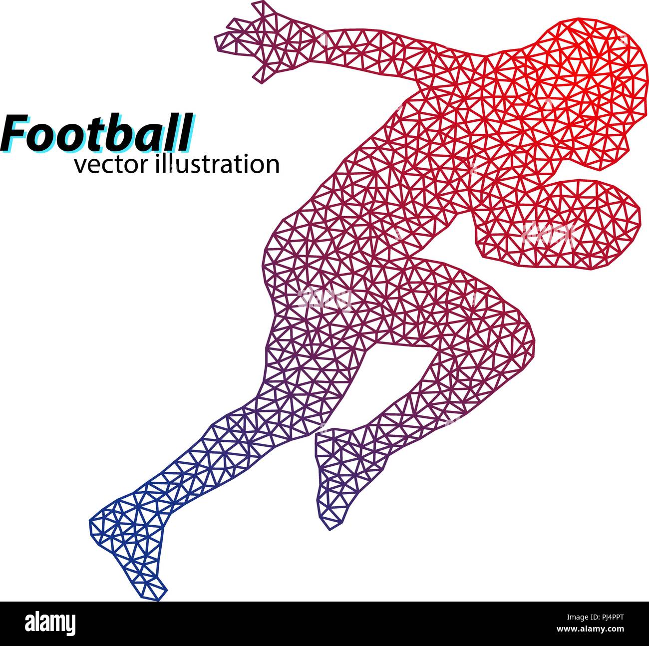 silhouette of a football player from triangle. Background and text on a ...