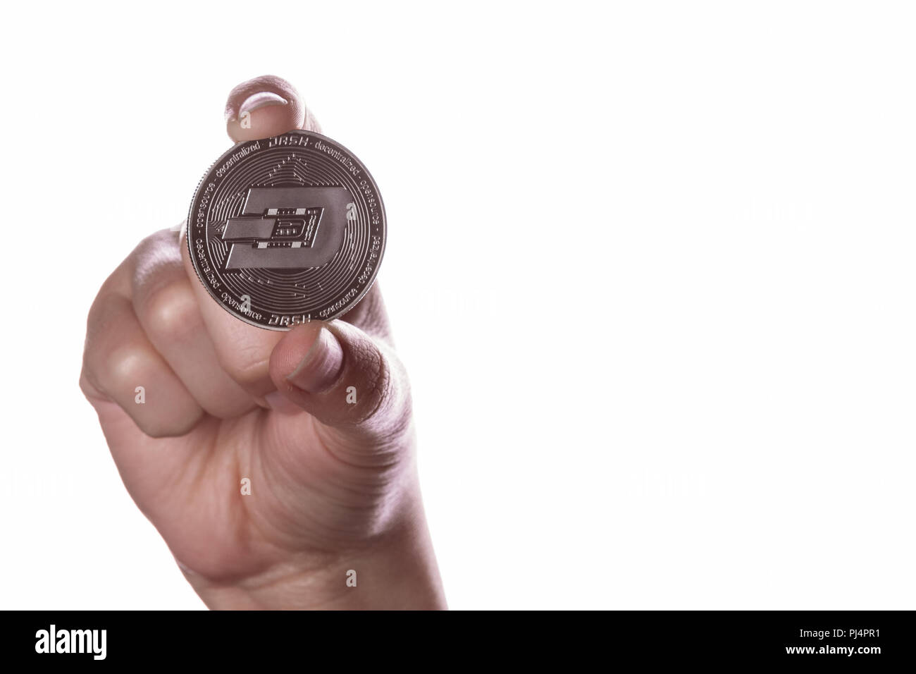 Dash crypto currency golden Cut Out Stock Images & Pictures - Alamy