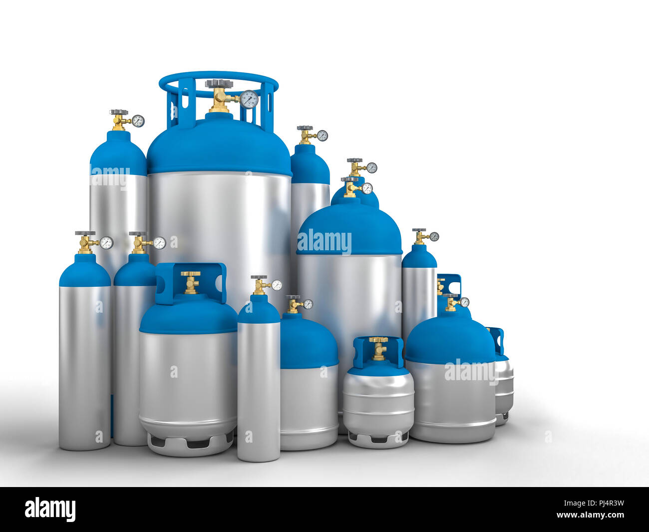 different metal cylinder container 3d rendering image Stock Photo - Alamy