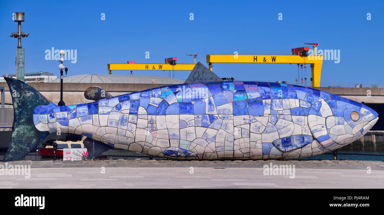 Northern Ireland, Belfast, Donegall Quay, The Big Fish Sculpture by ...