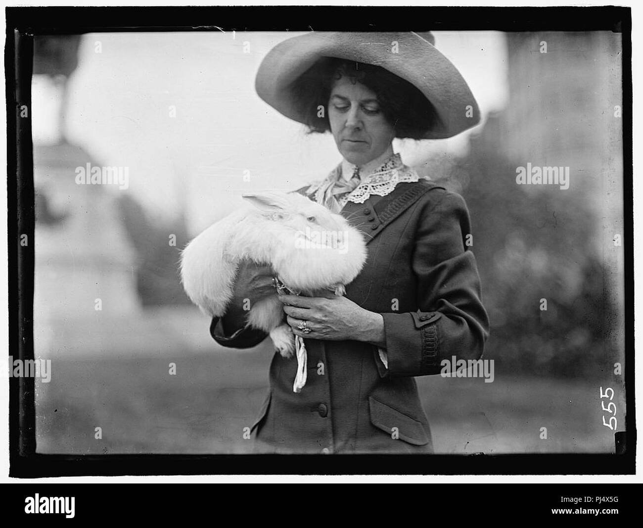 BAND, MRS. J.R. WITH PET RABBIT Stock Photo - Alamy