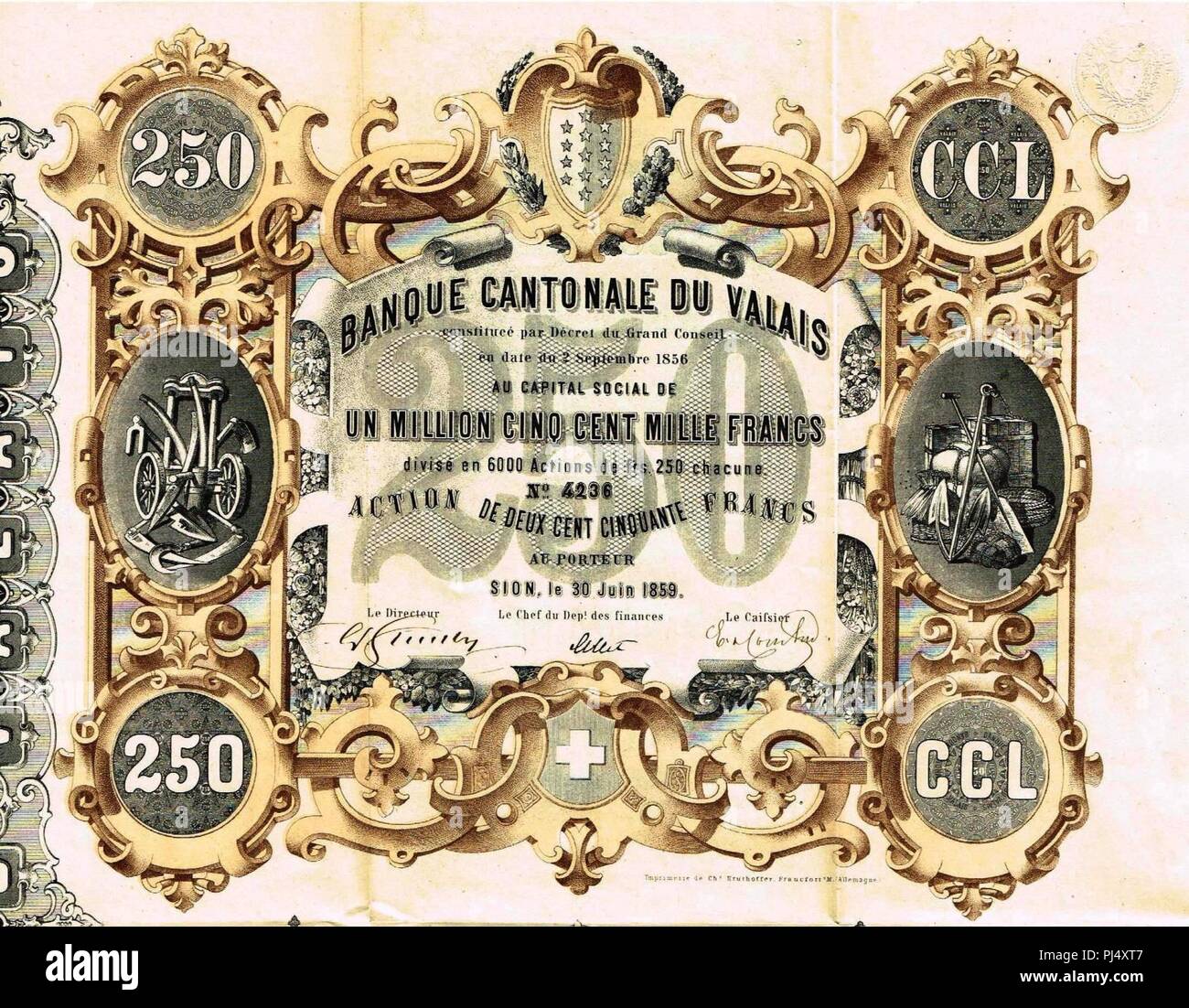 Banque Cantonale du Valais 1859 Stock Photo - Alamy