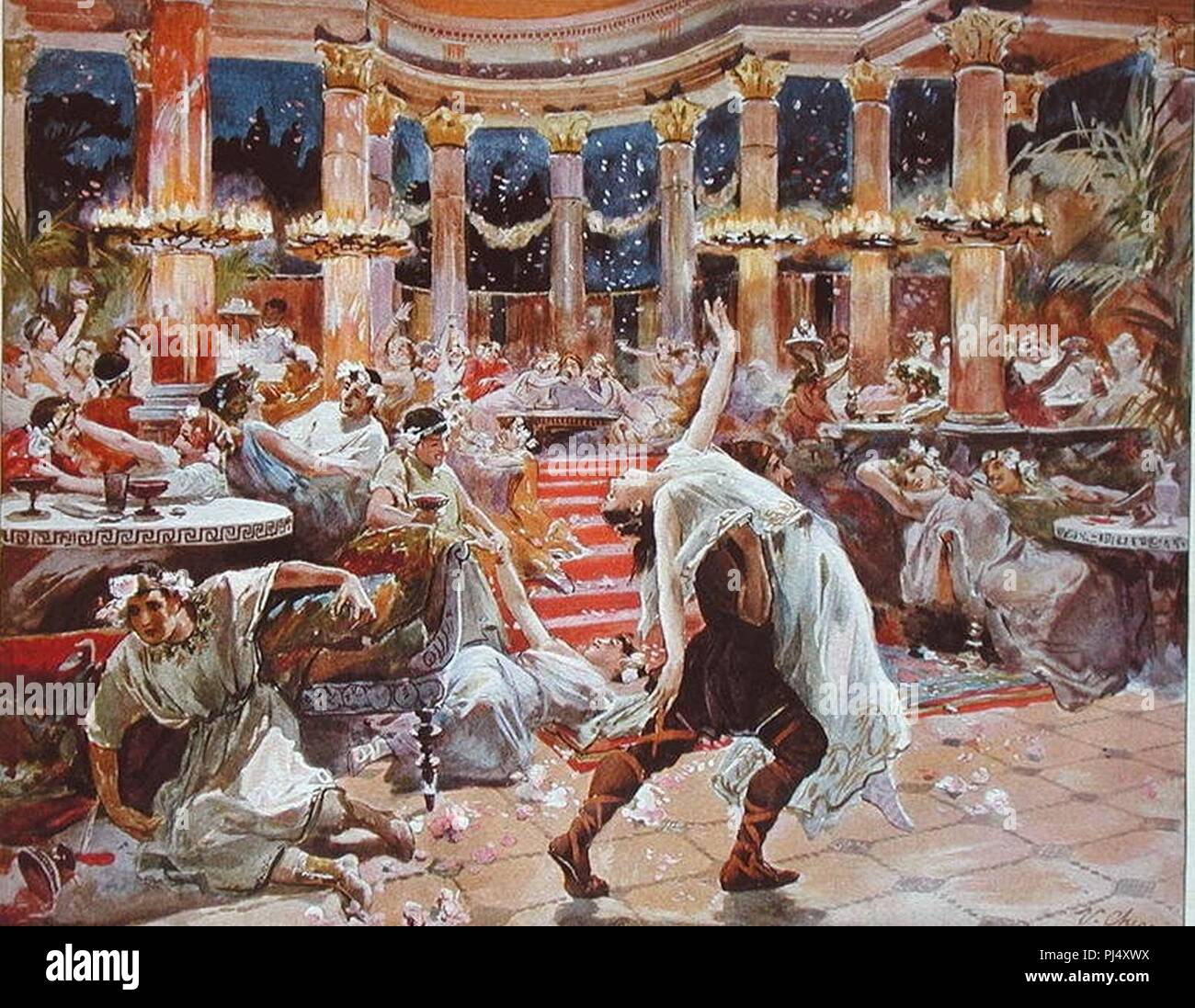 Banquet in Nero's palace - Ulpiano Checa y Sanz Stock Photo - Alamy