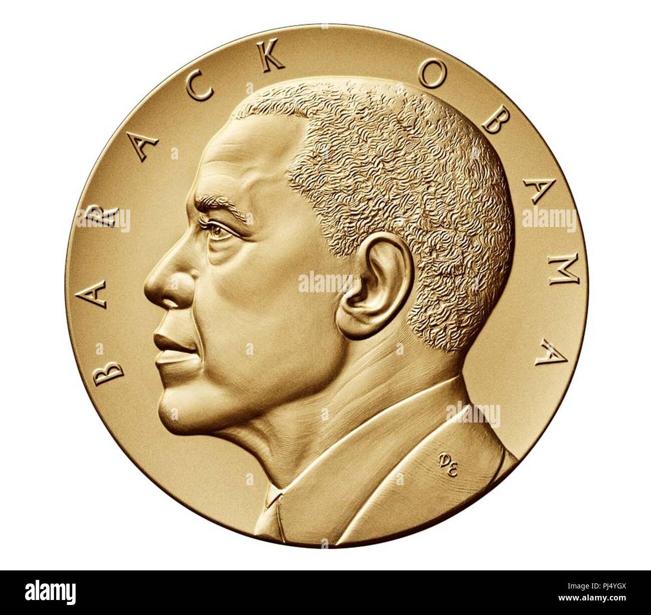 Barack Obama (Second Term) Bronze Medal, 3 Inch, obverse Stock Photo ...