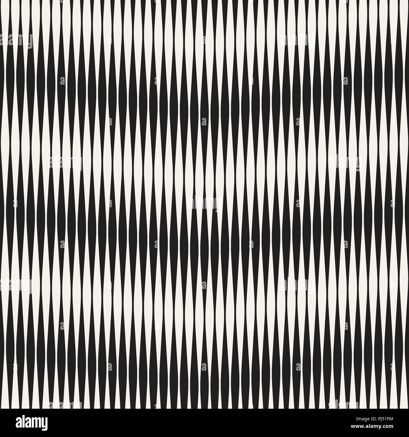 Wavy stripes vector seamless pattern. Retro wavy engraving texture ...
