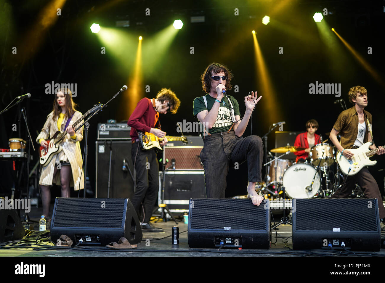 The Fat White Family performing live on the Woods Stage at the 2018 End ...