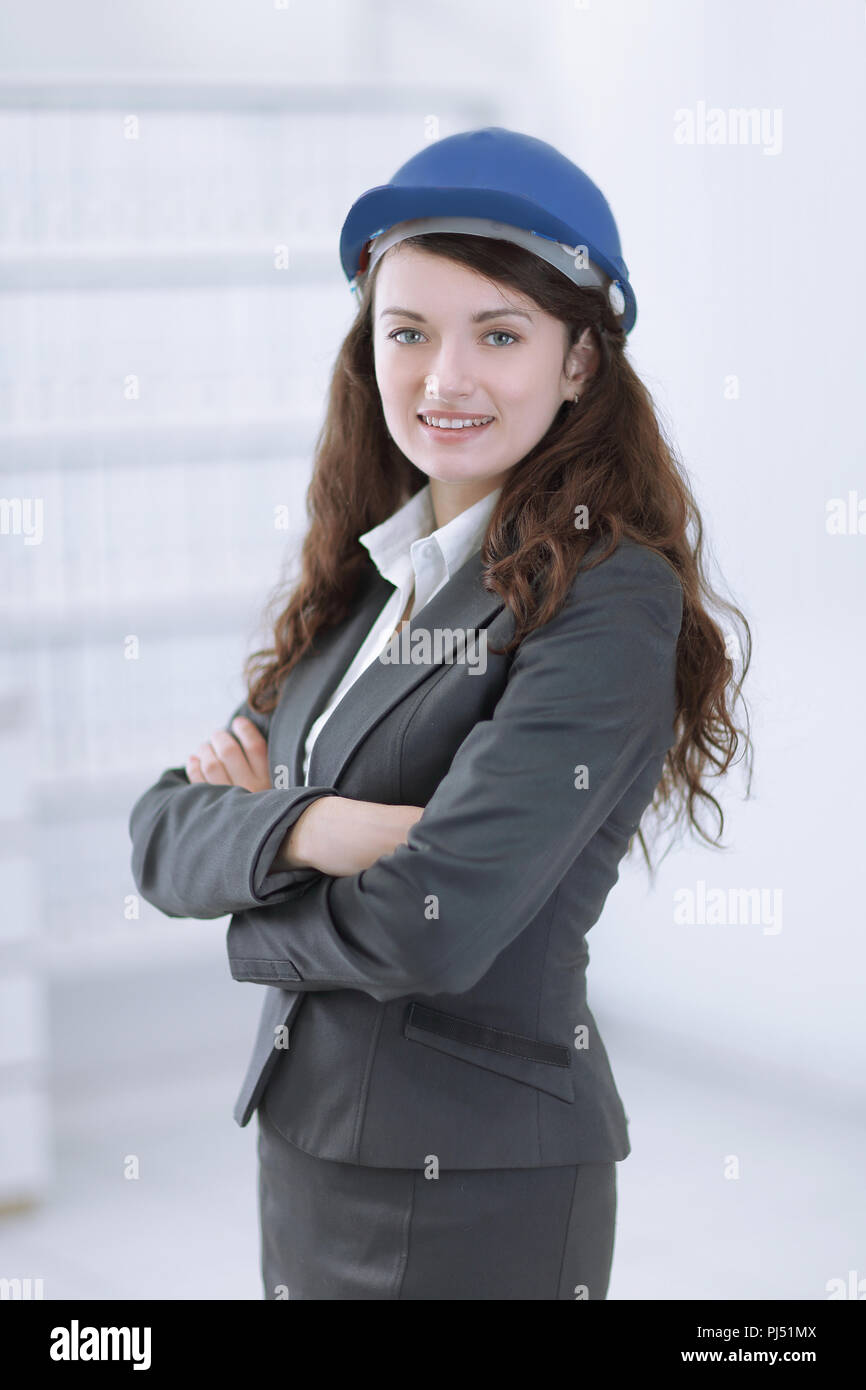 closeup portrait of a successful woman engineer Stock Photo - Alamy