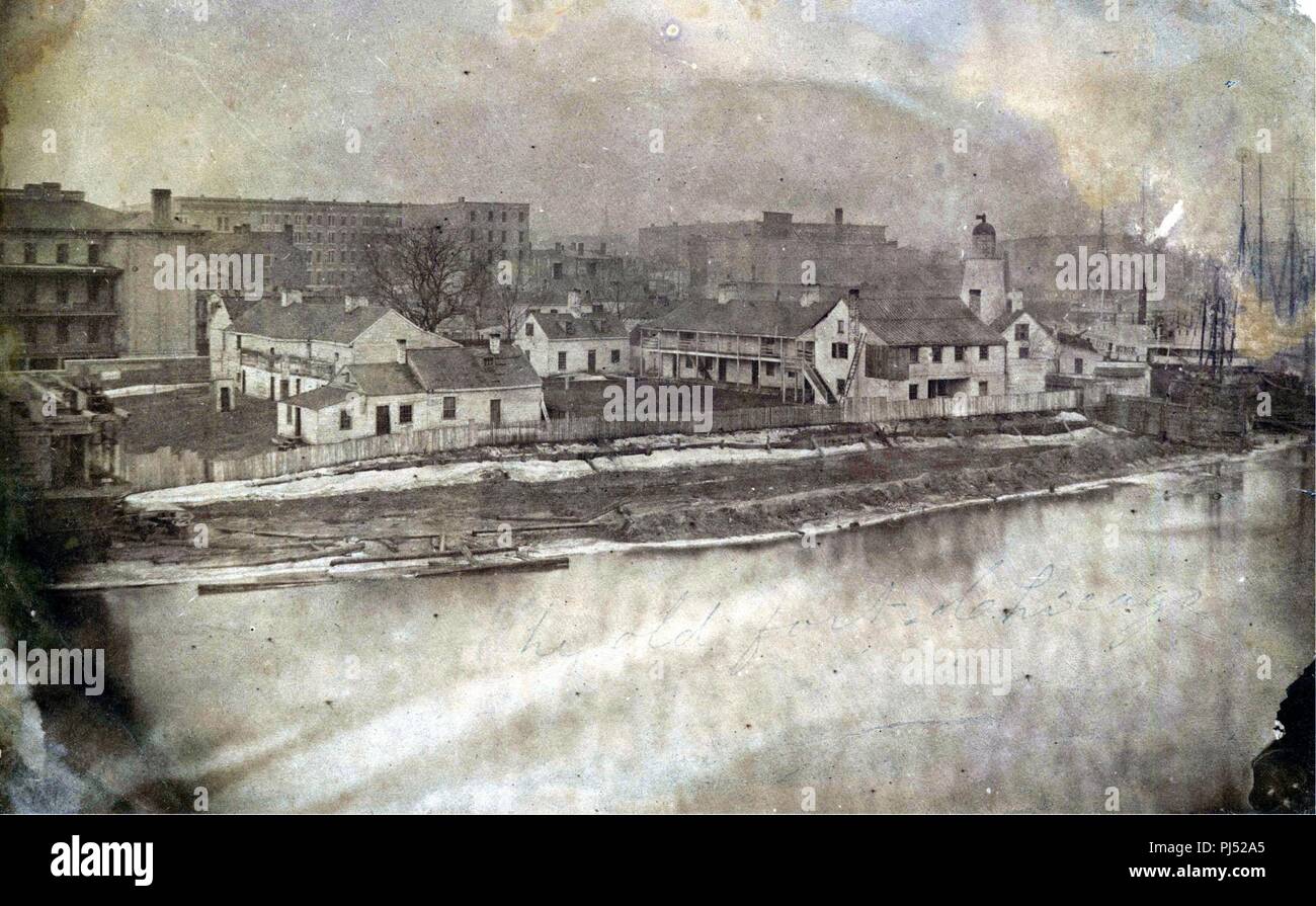 Barracks of Second Fort Dearborn, 1856 Stock Photo - Alamy