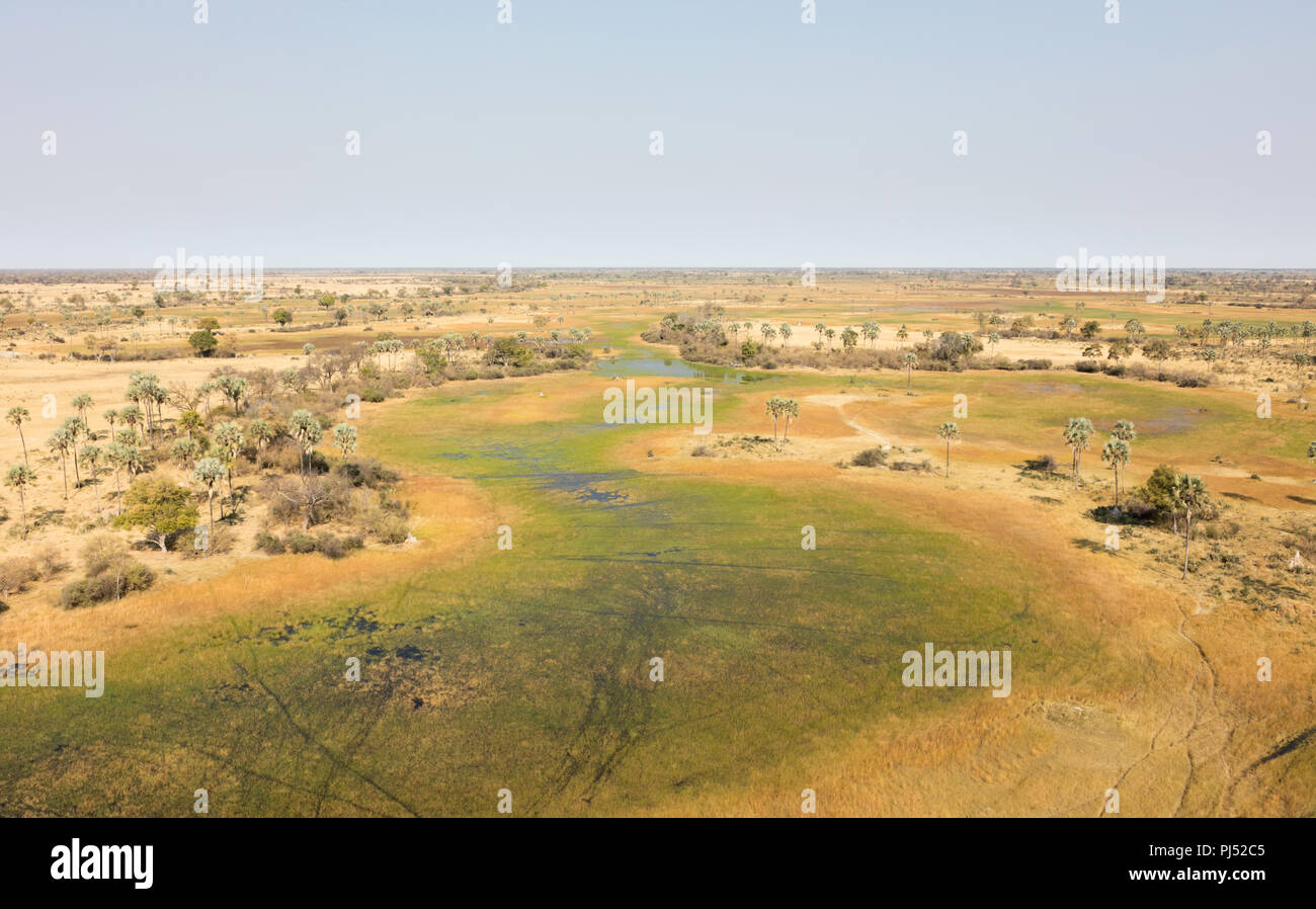 Okavango Delta aerial view, Botswana's stunning landscape Stock Photo ...