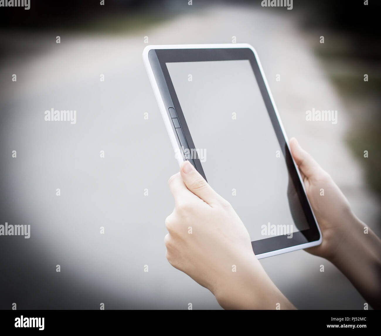 people and technology .closeup of person holding digital tablet Stock ...