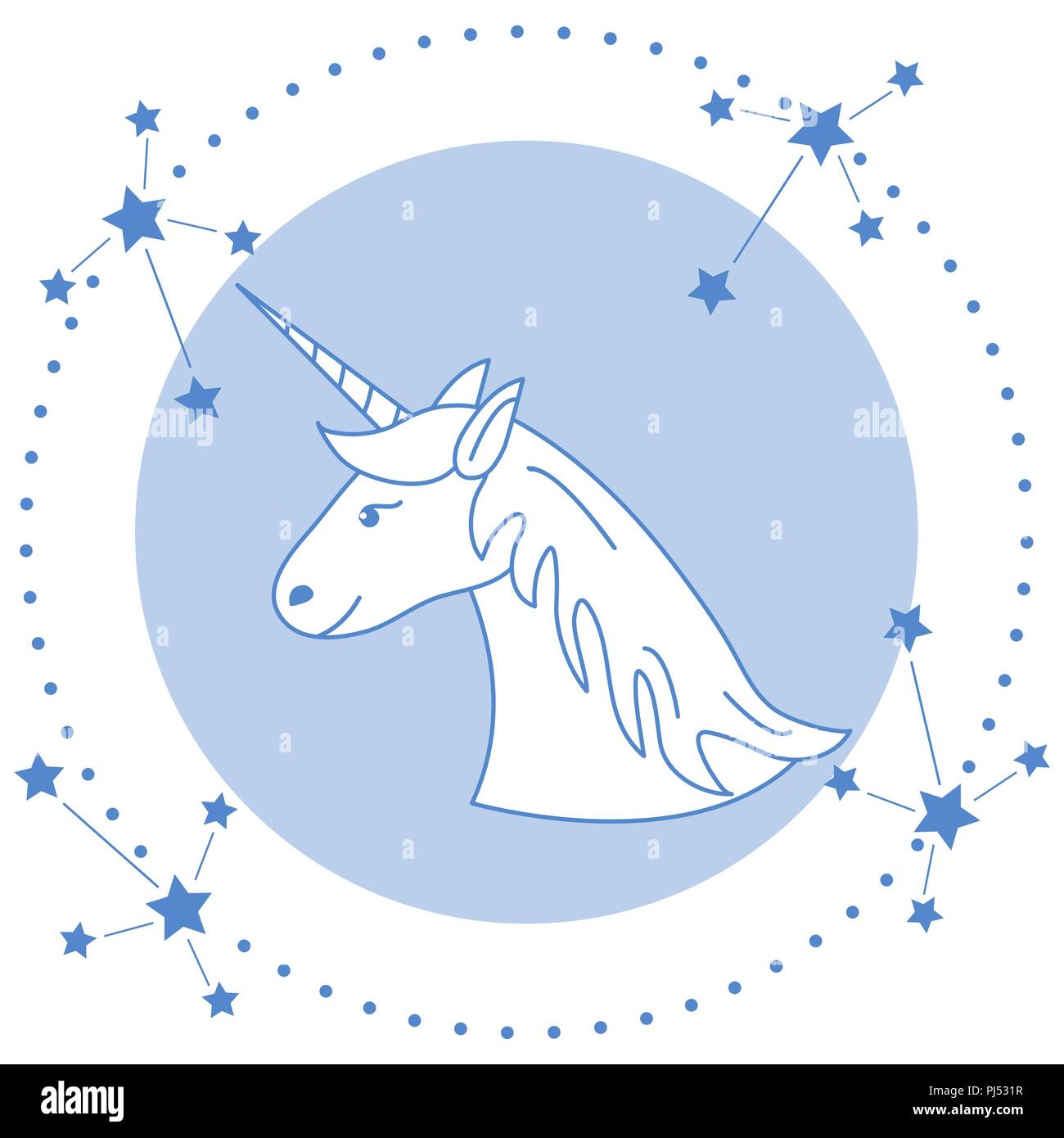 Magic unicorn and constellations. Design for children graphic, t-shirt ...