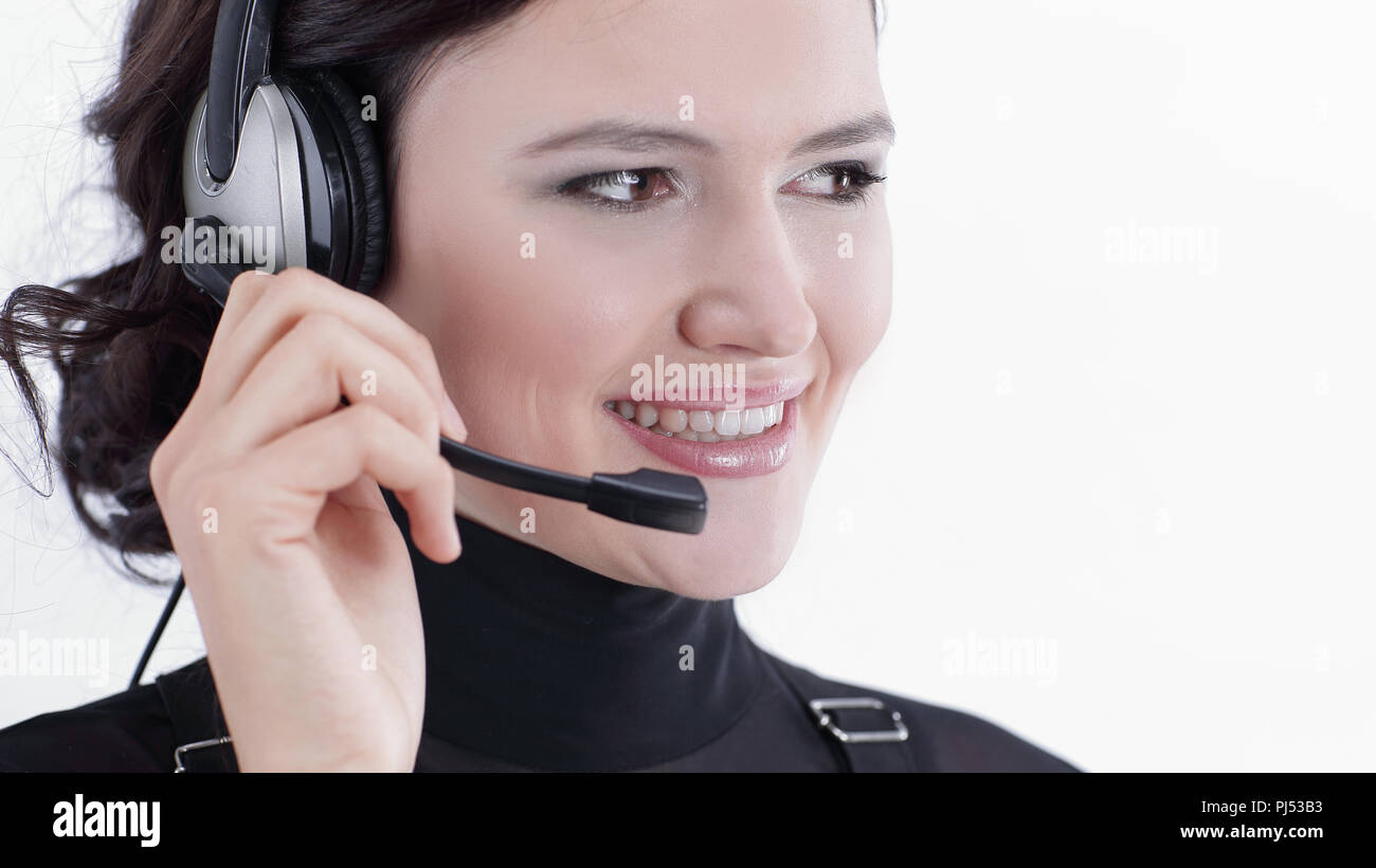 closeup.portrait of an employee call center Stock Photo - Alamy
