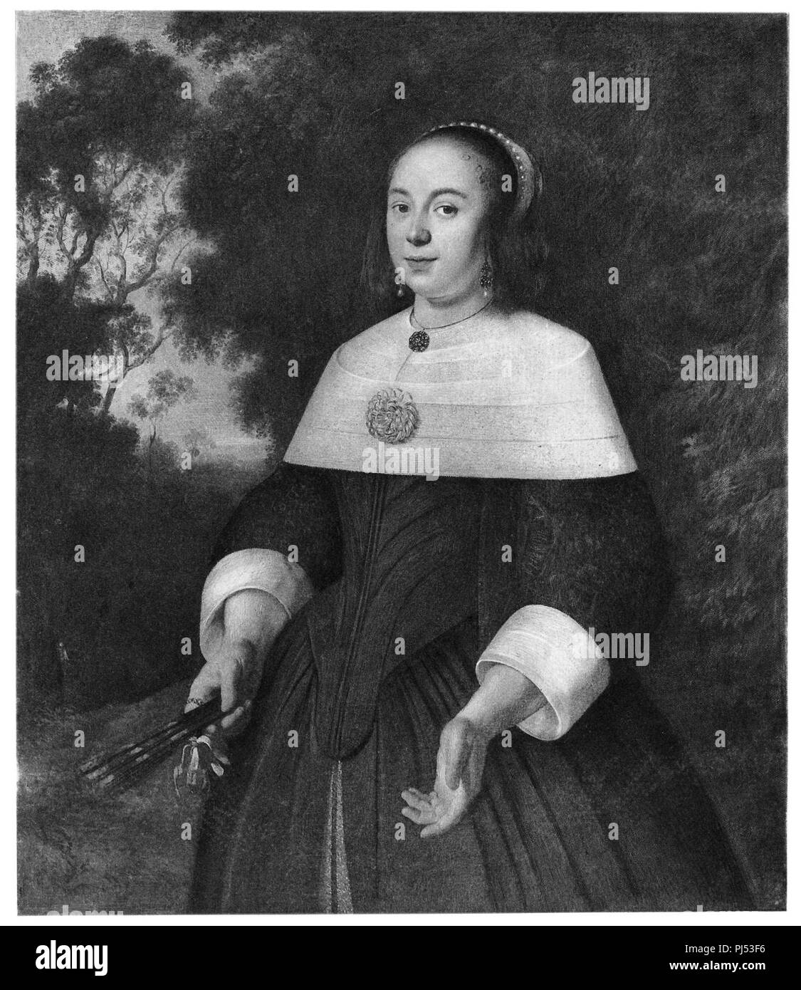 Bartholomeus van der Helst - Portrait of a Lady with a Fan Stock Photo ...