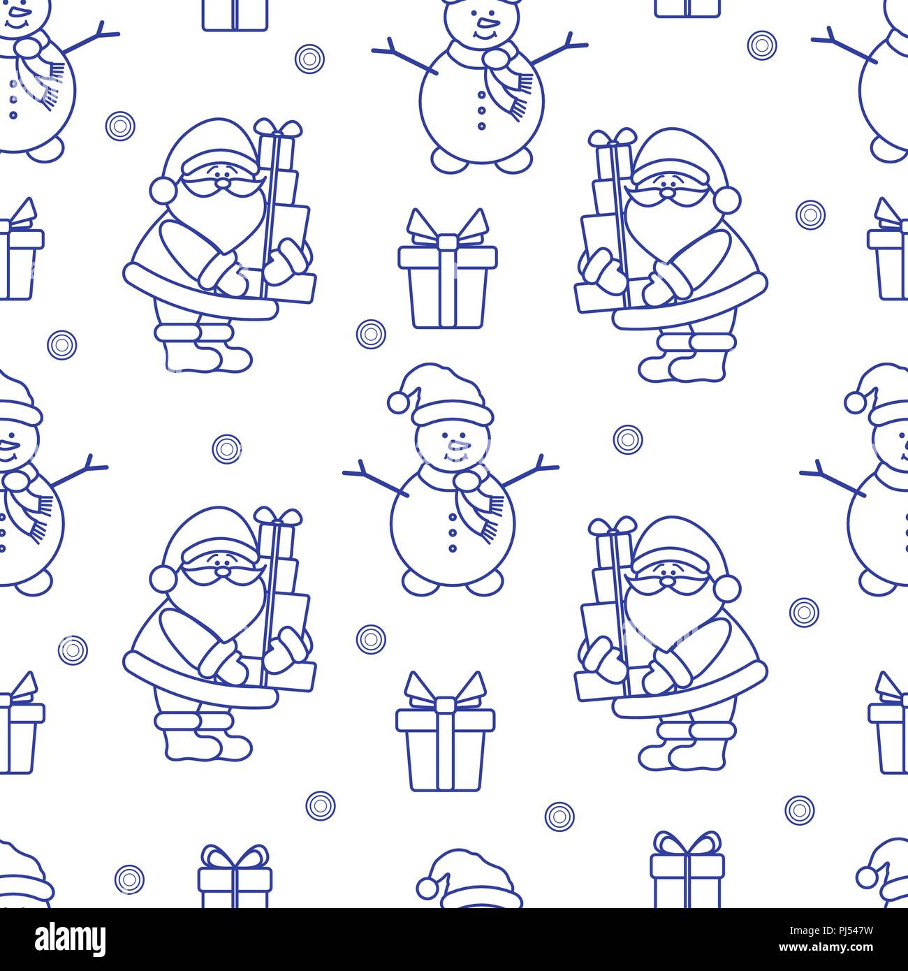 Happy New Year 2019 and Christmas seamless pattern. Vector illustration ...