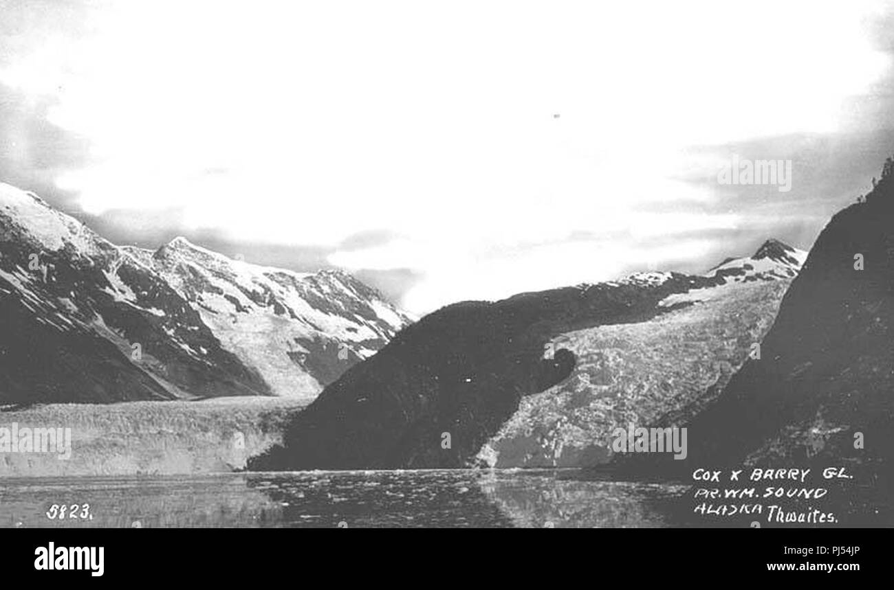 Barry and Coxe Glaciers Harriman Fjord ca 1912 (THWAITES 380 Stock ...