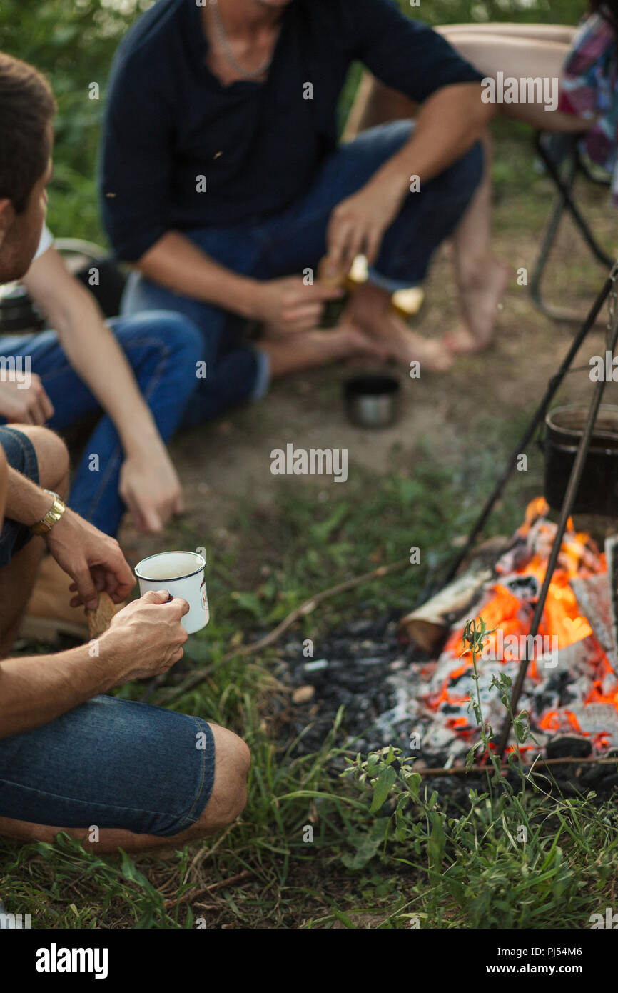 Close up campfire near mountain hi-res stock photography and images - Alamy