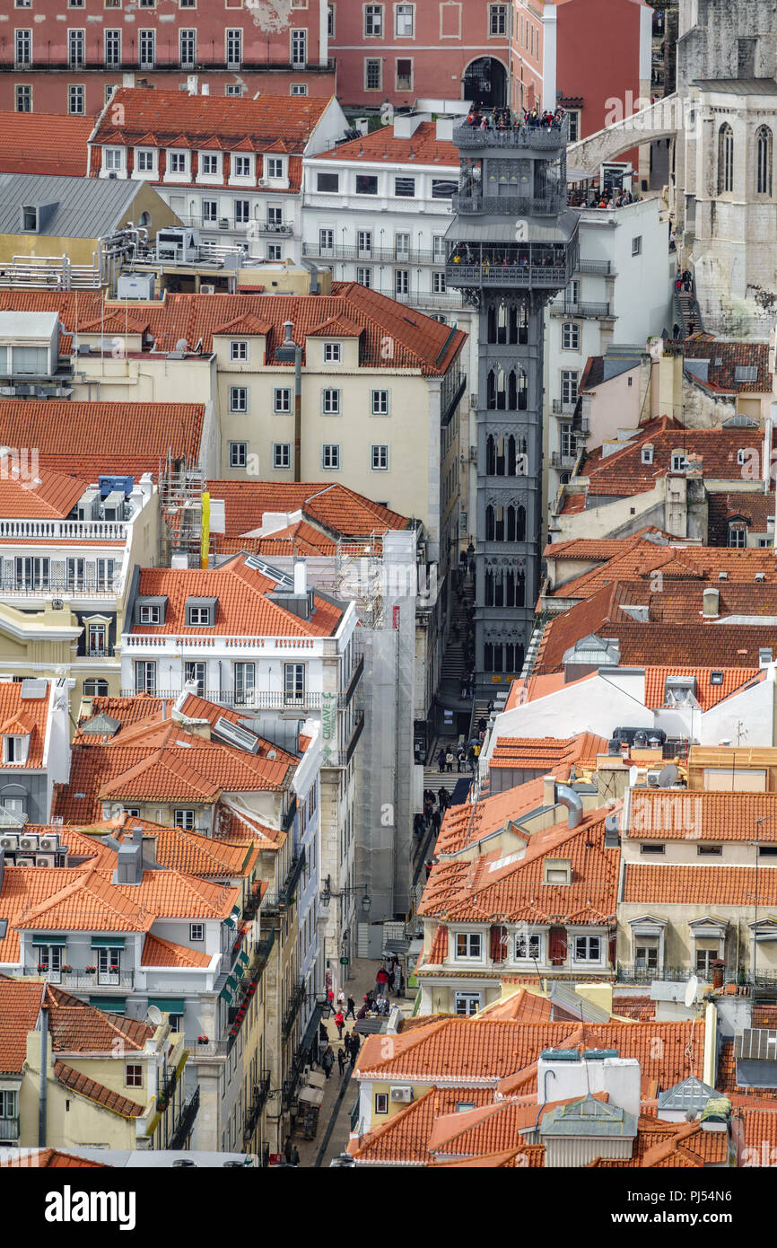Santa justa tower history hi-res stock photography and images - Alamy