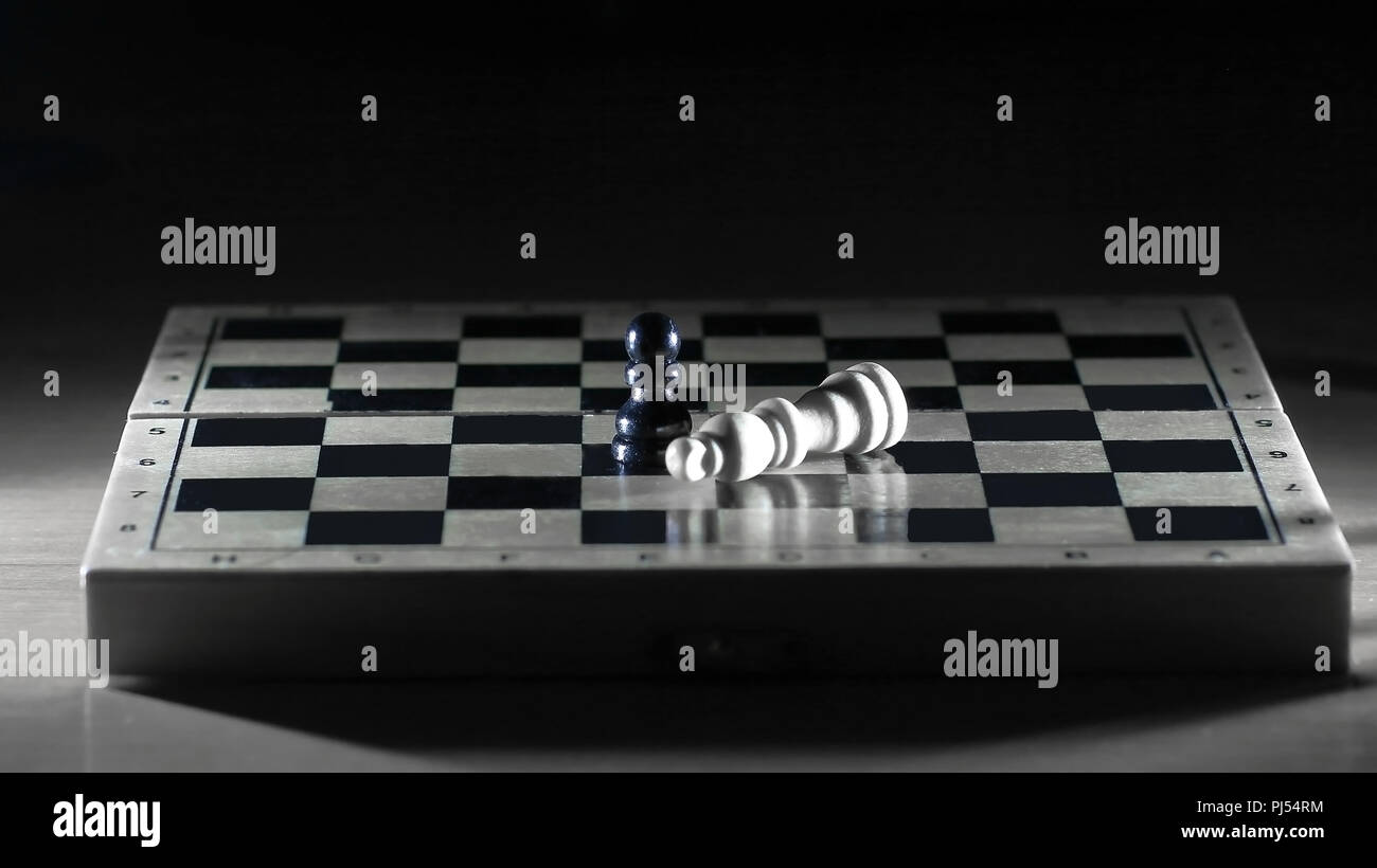 black and white kings on a chess Board . the concept of victory Stock ...