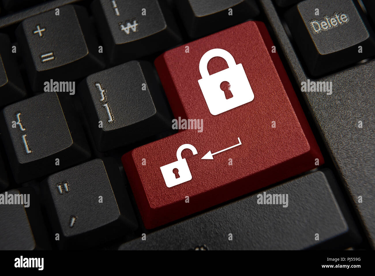 Black computer keyboard close-up. Cyber Secret Concept Stock Photo - Alamy