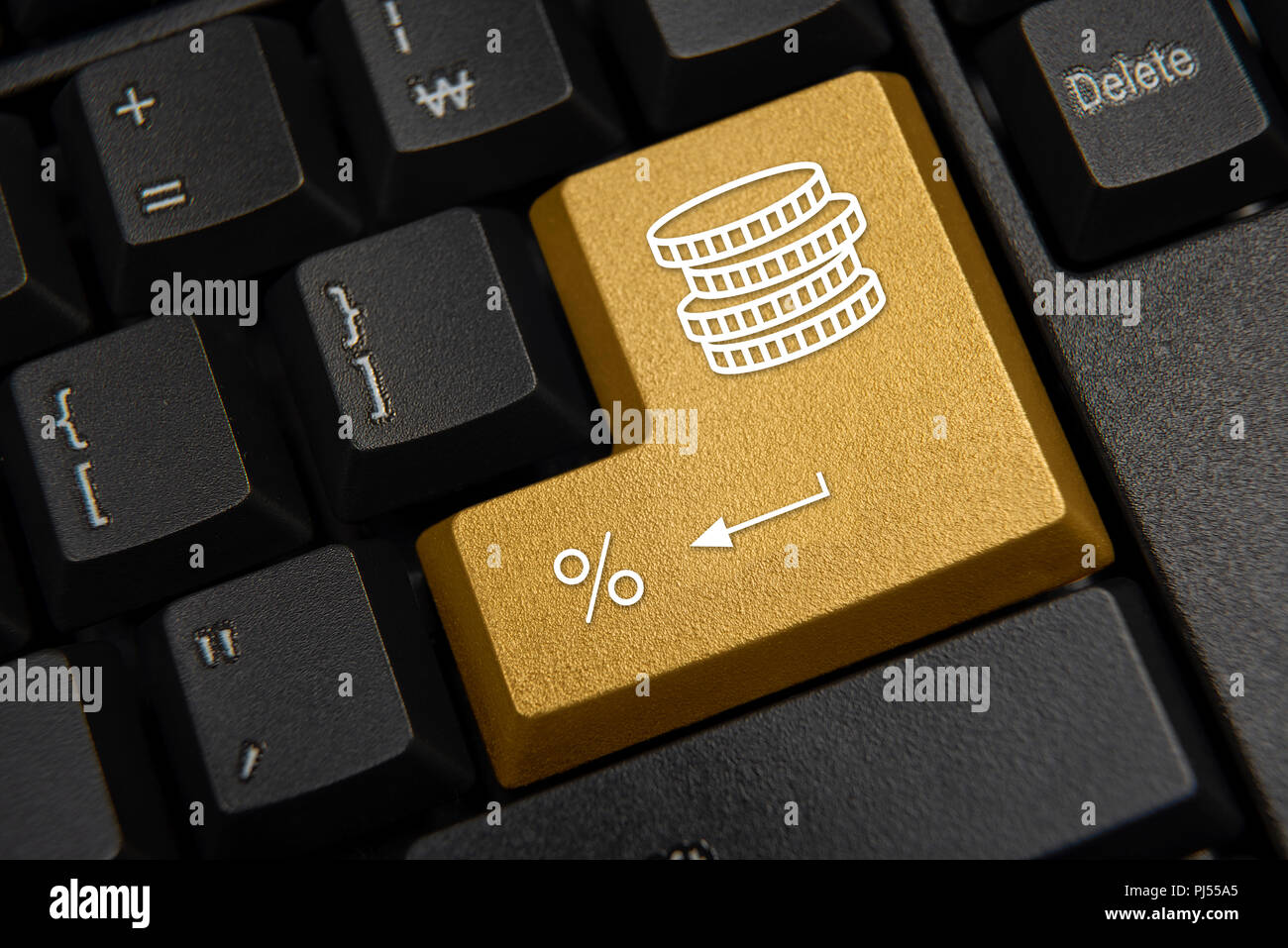 Black computer keyboard close-up. Bank, finance concept Stock Photo - Alamy