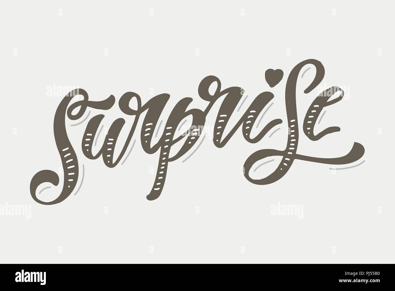 Surprise lettering Calligraphy Brush Text Holiday Vector illustration ...