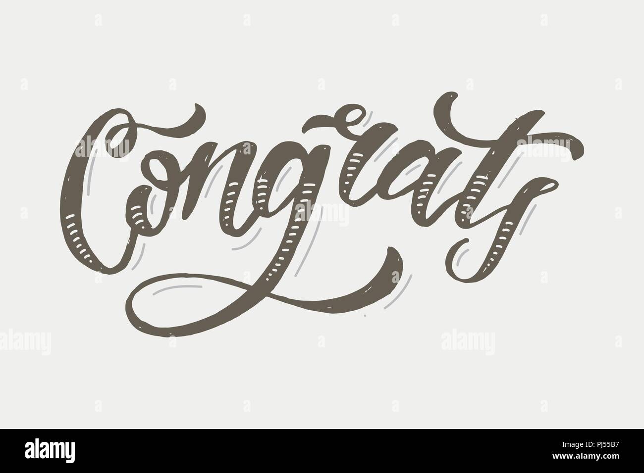 Congrats lettering Calligraphy Brush Text Holiday Vector Sticker ...