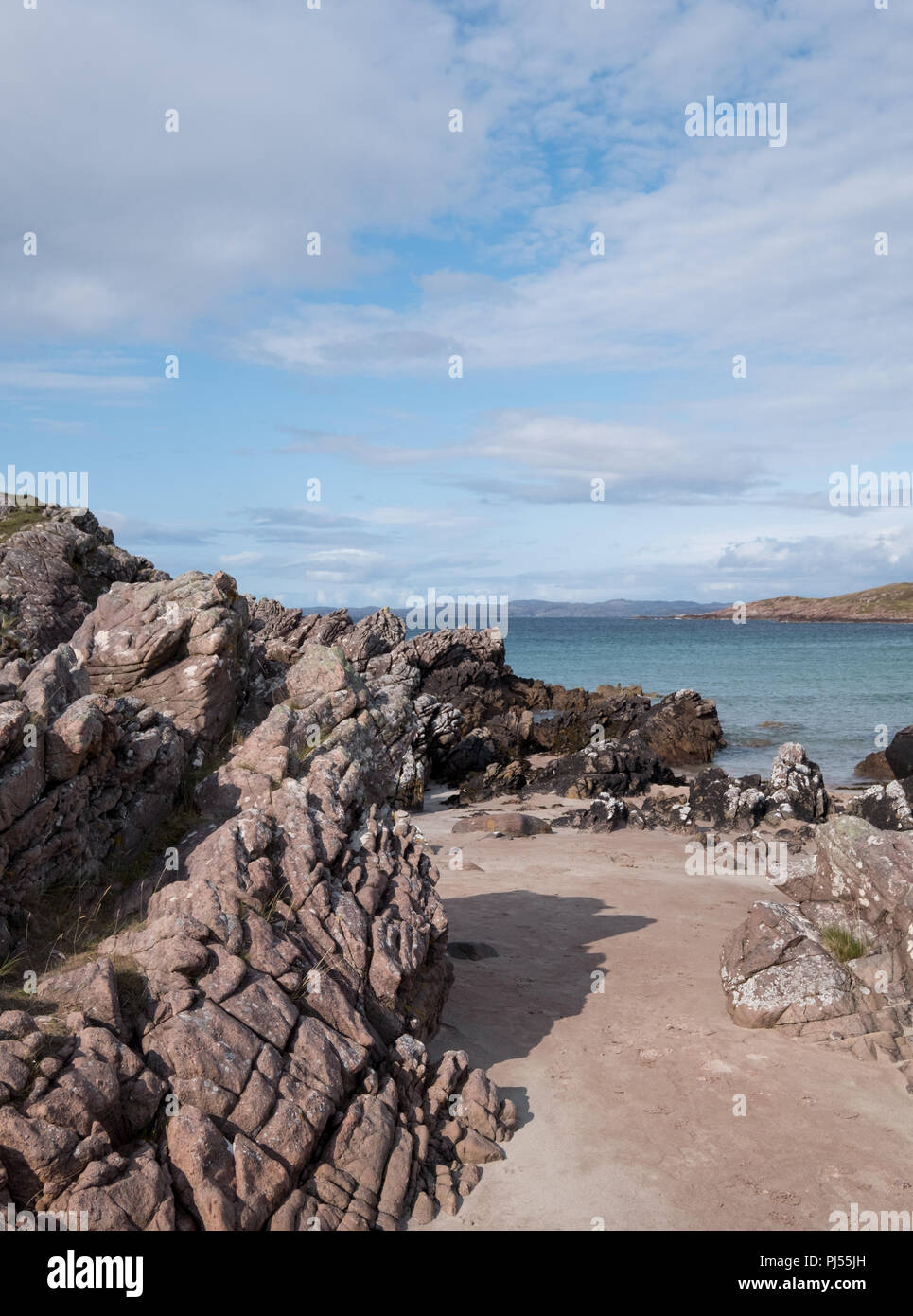 Achnahaird Beach in Wester Ross, Scottish Highlands. Quiet, cresent ...