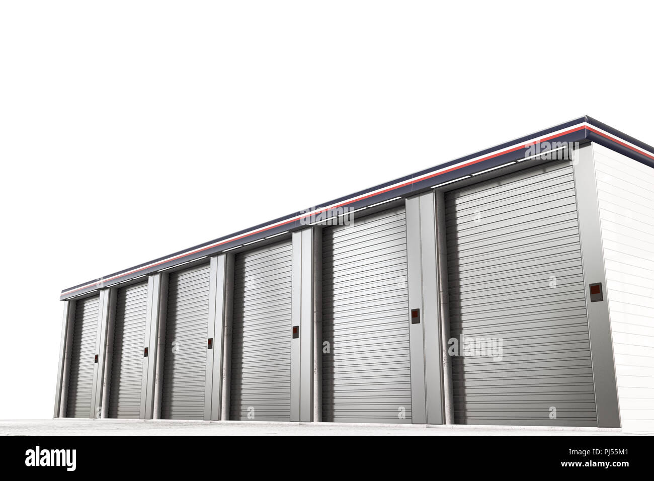 self storage units isolated on white background 3d illustration Stock ...