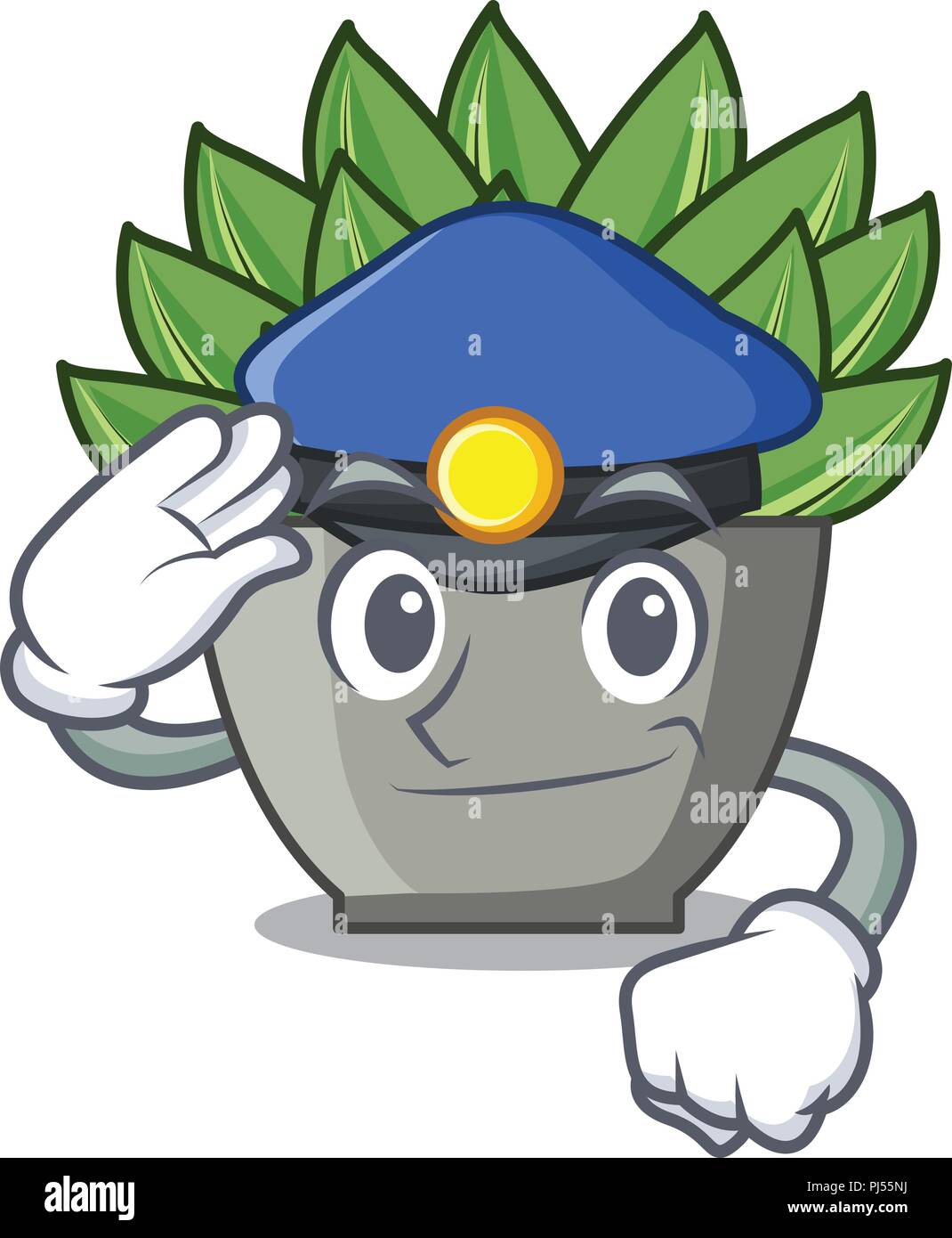 Police character cartoon pot plant echeveria cactus Stock Vector Image ...