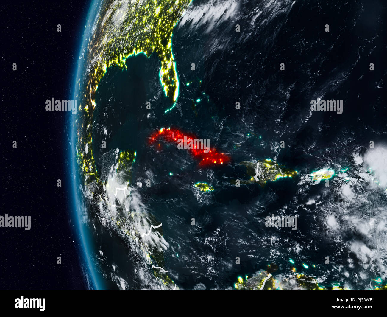 Cuba map and cities hi-res stock photography and images - Alamy