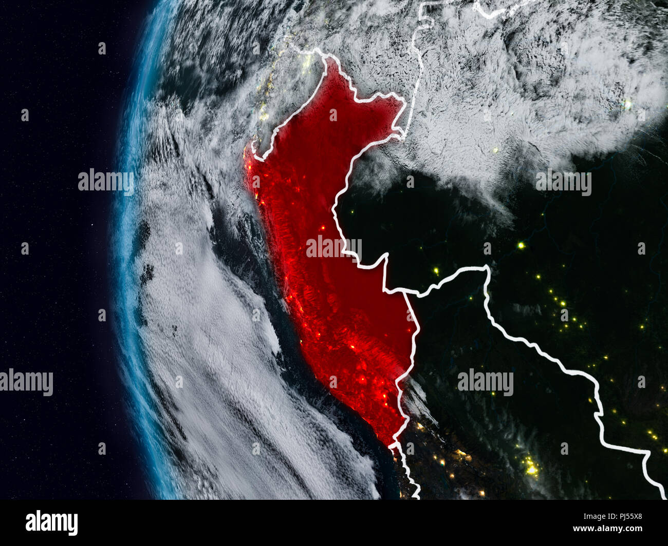 Peru satellite image hi-res stock photography and images - Alamy