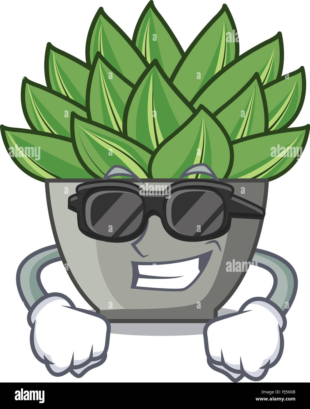 Super cool view of green echeveria cactus cartoon Stock Vector Image ...