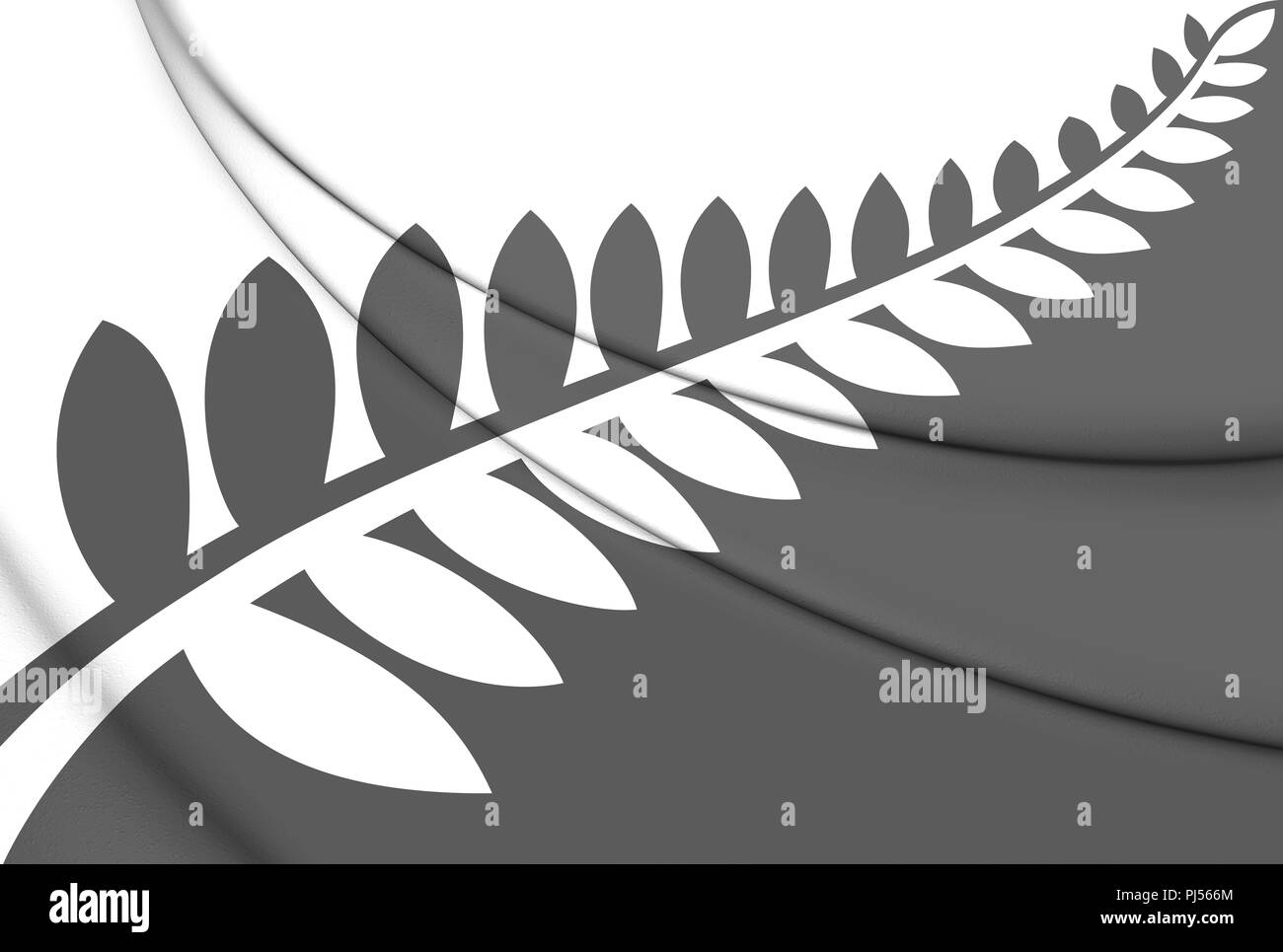 Silver Fern Flag, Flag of New Zealand. 3D Illustration Stock Photo - Alamy