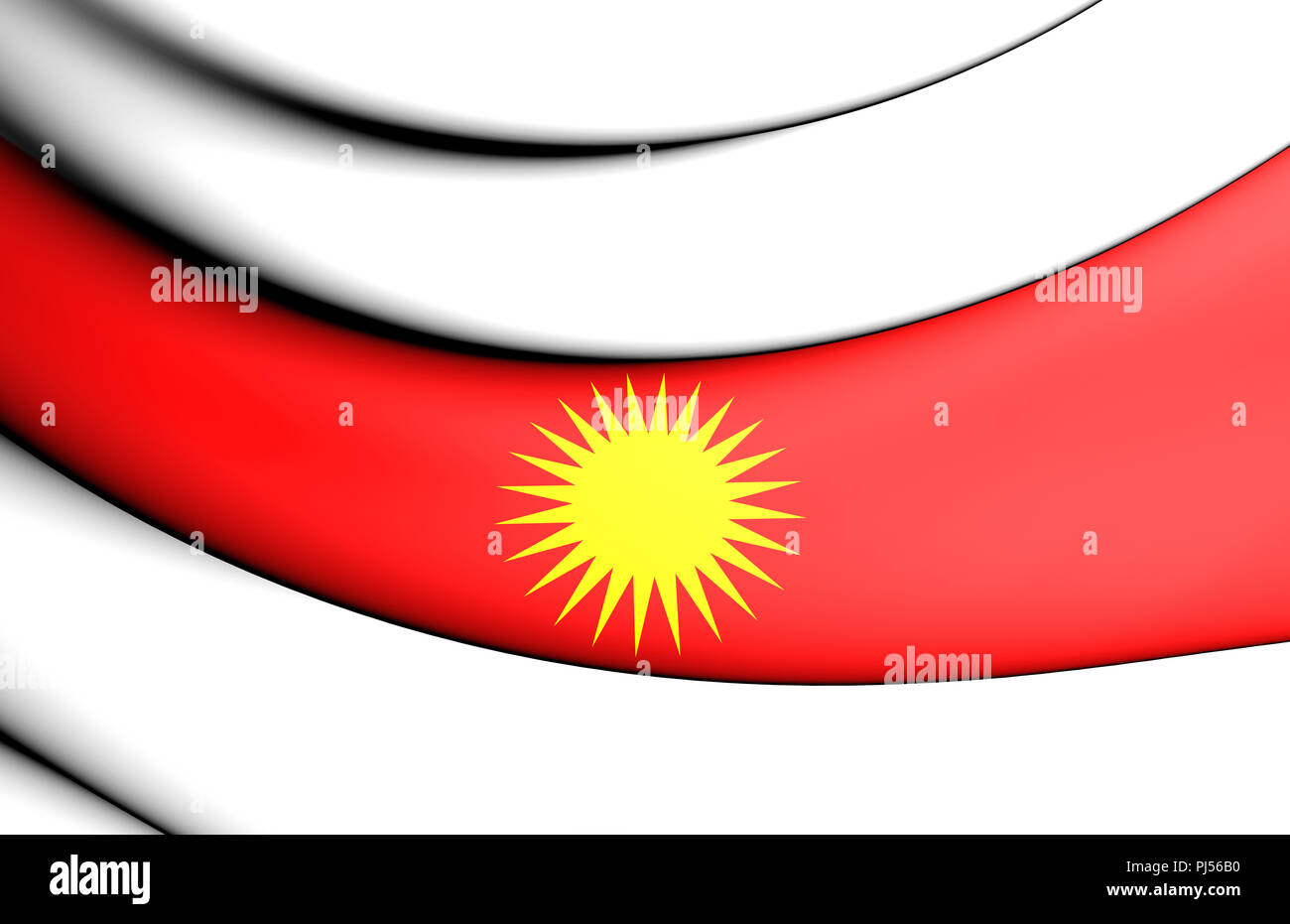 Yezidi Flag. 3D Illustration. Front View Stock Photo - Alamy
