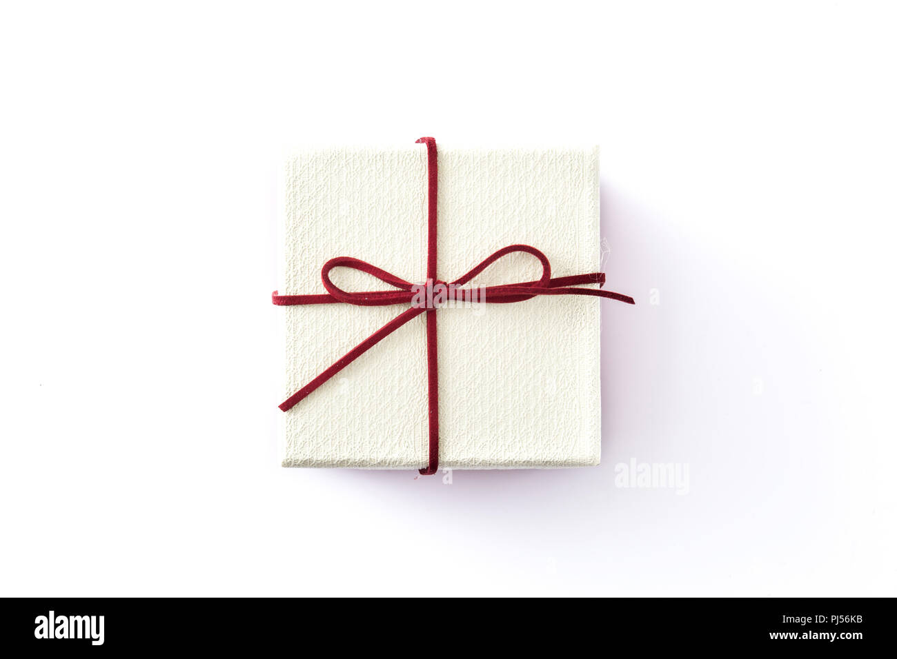 White gift box isolated on white background. Top view Stock Photo - Alamy