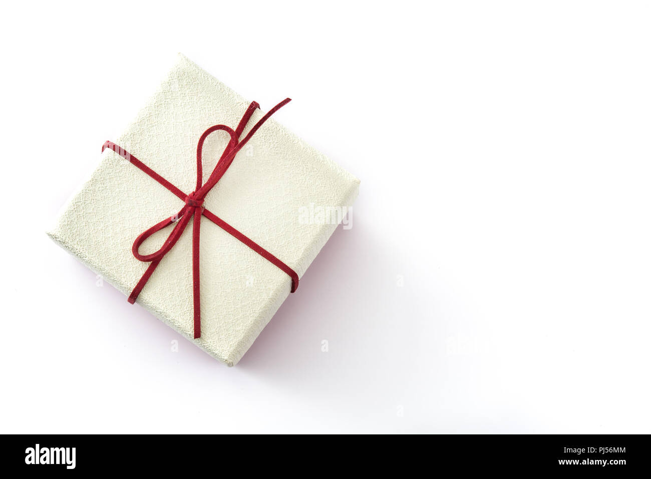White gift box isolated on white background. Top view Stock Photo - Alamy