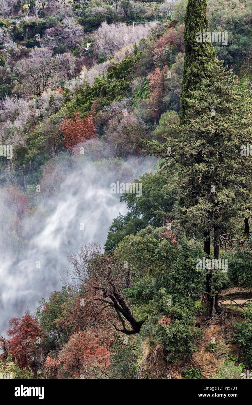 Valley of Hell's waterfalls, Park, Villa Gregoriana, Tivoli, Lazio ...
