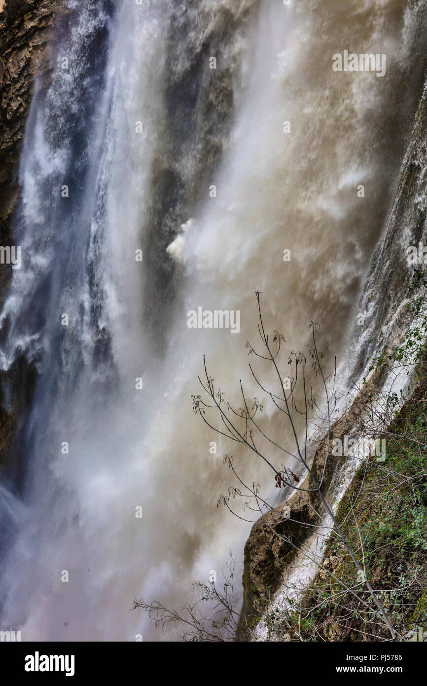 Cascata Grande waterfall, Park, Villa Gregoriana, Tivoli, Lazio, Italy ...