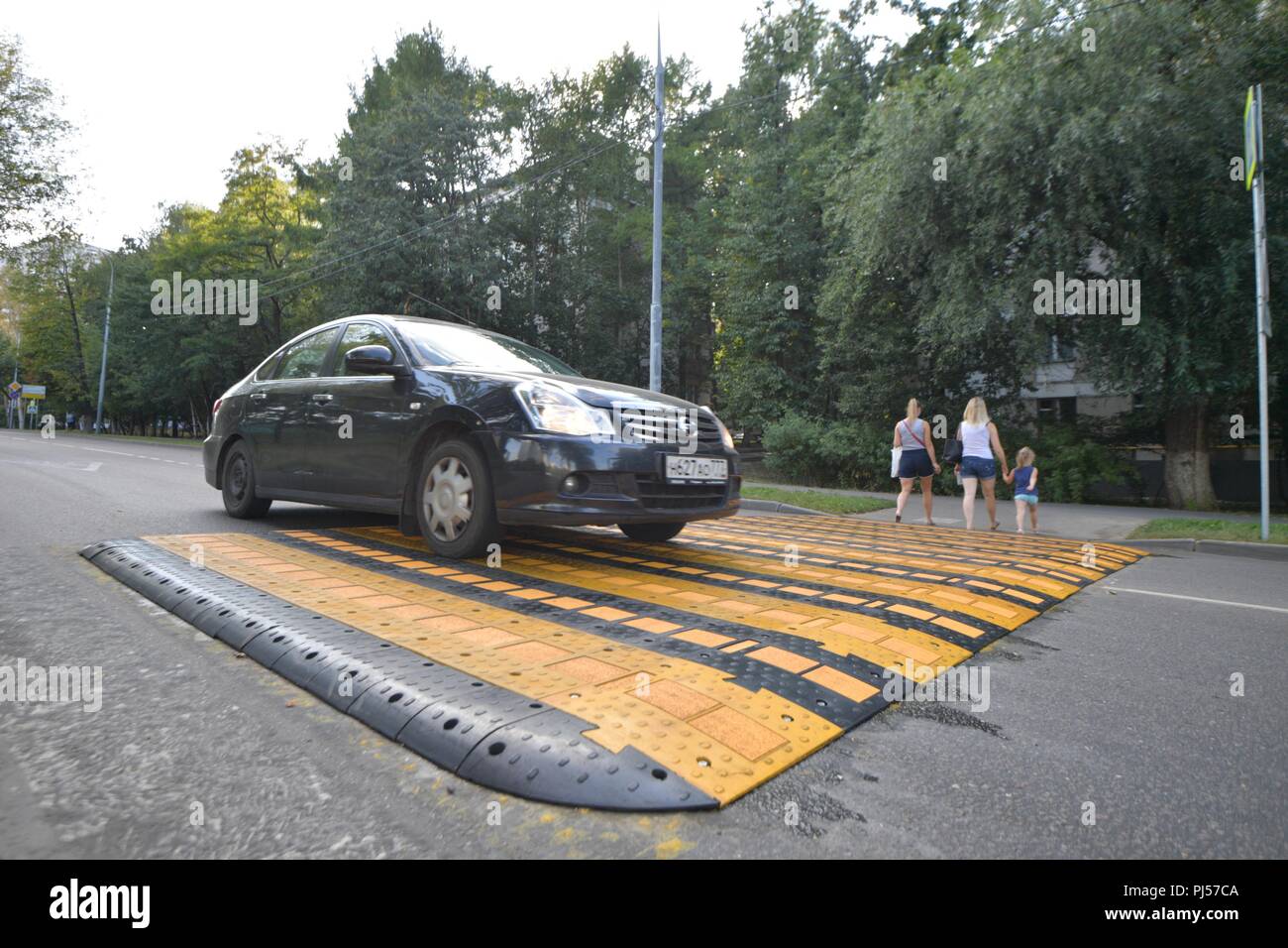 August 29, 2018. - Russia, Moscow. - The first raised pedestrian ...