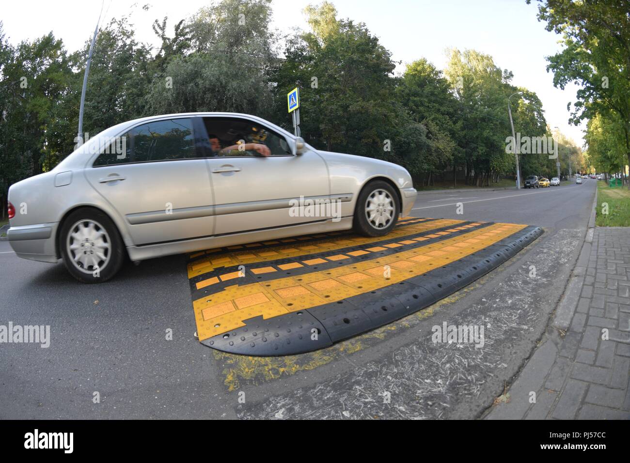 August 29, 2018. - Russia, Moscow. - The first raised pedestrian ...