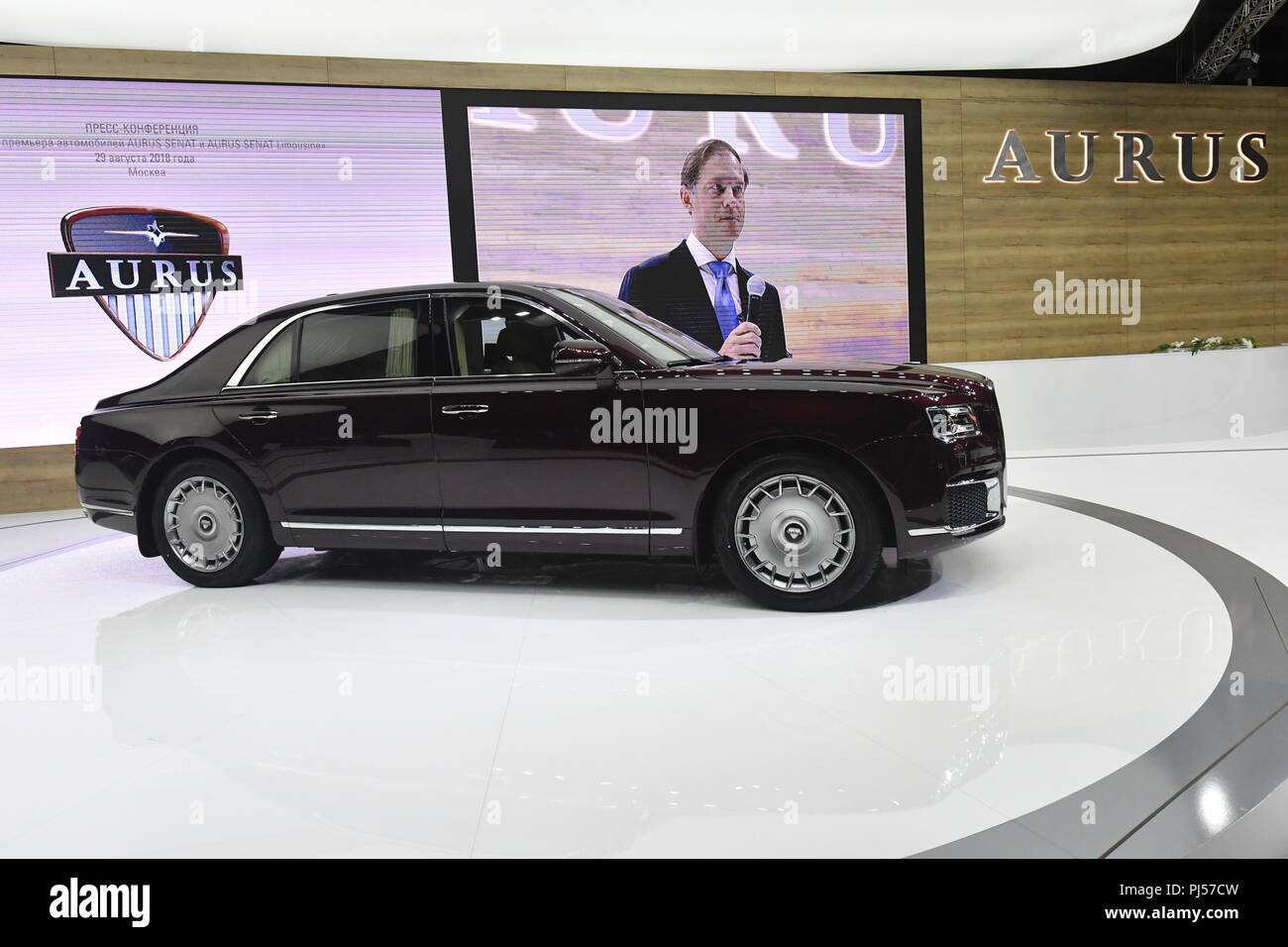 August 29, 2018. - Russia, Moscow. - 2018 Moscow International Car Salon at Crocus Expo. In ...