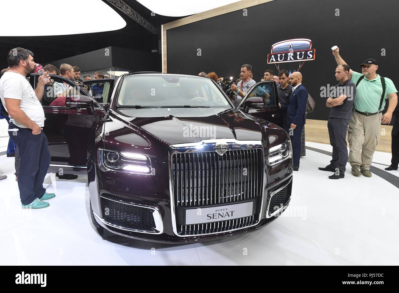 August 29, 2018. - Russia, Moscow. - 2018 Moscow International Car Salon at Crocus Expo. In ...