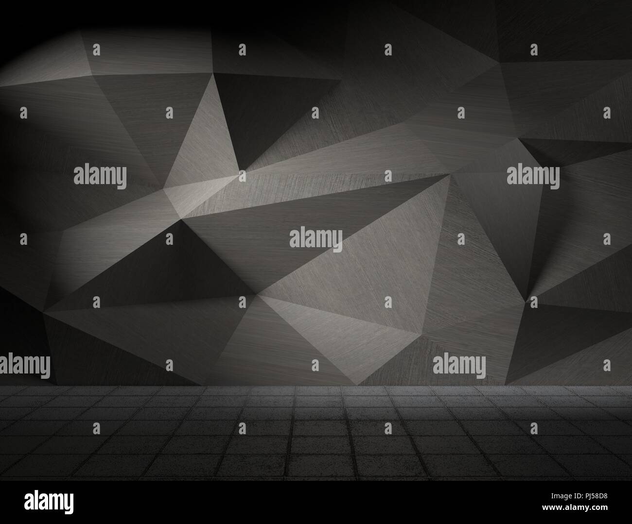 White abstract triangle facet lowpoly surface 3d render Stock Photo - Alamy