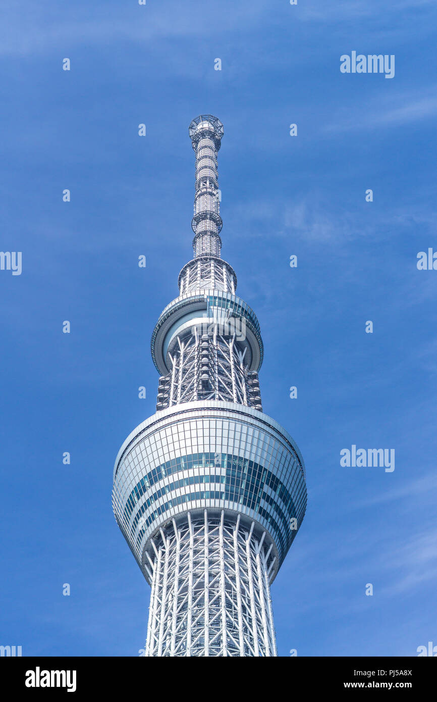 TOKYO, JAPAN - June 22, 2018: Tokyo Sky Tree and blue sky. Tokyo Sky ...