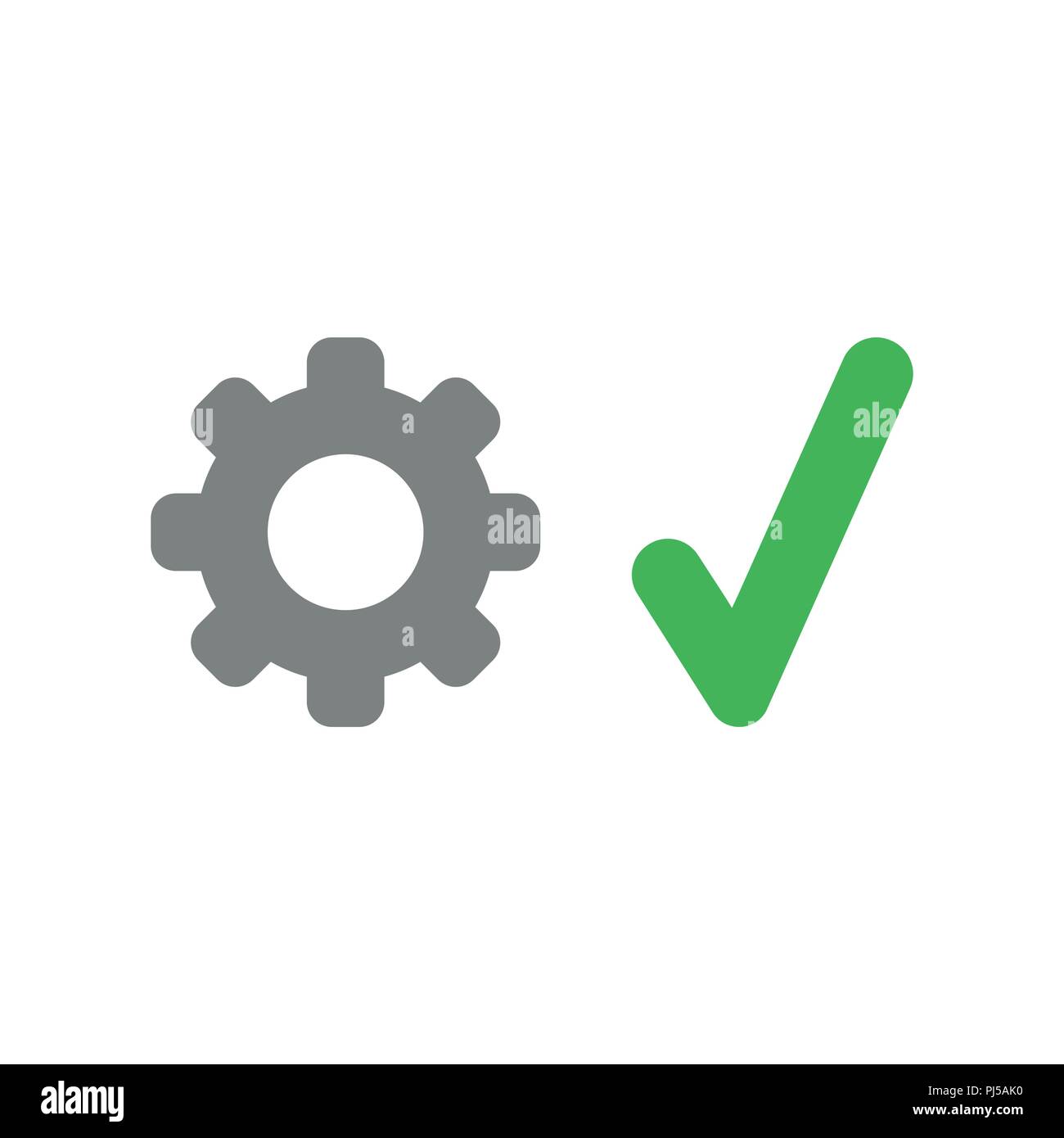 Vector illustration icon concept of gear with check mark Stock Vector ...