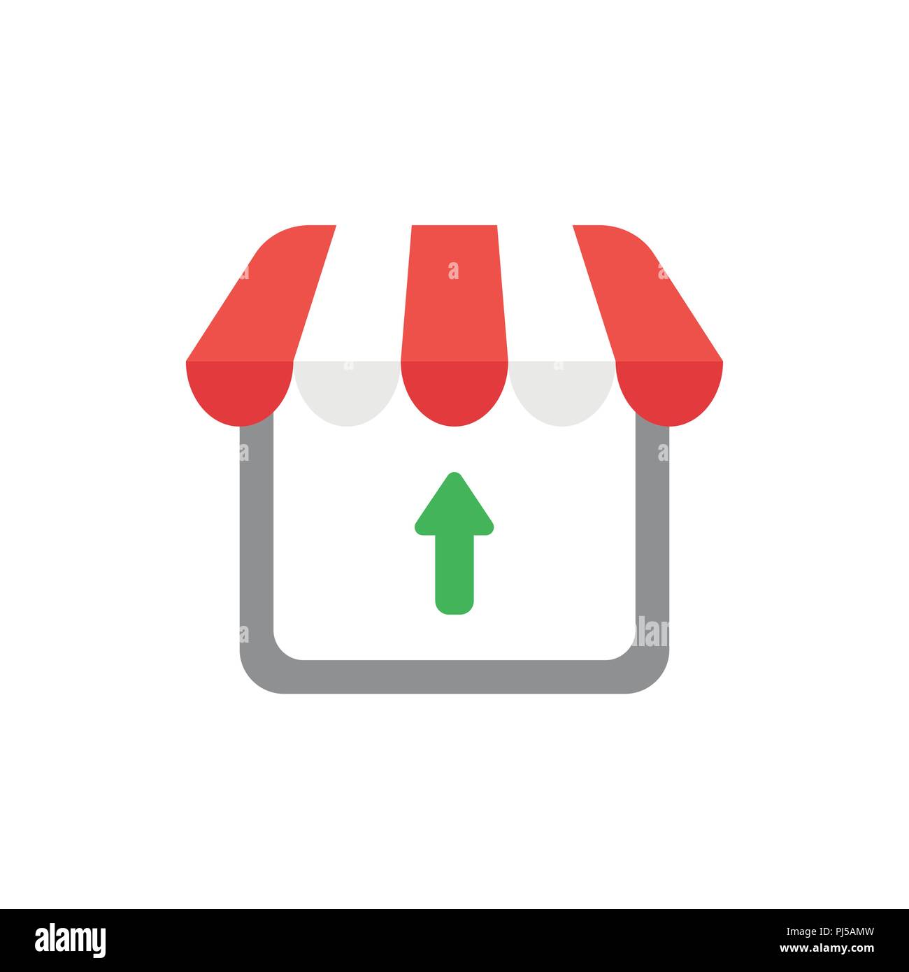 Vector illustration icon concept of shop store with arrow moving up ...