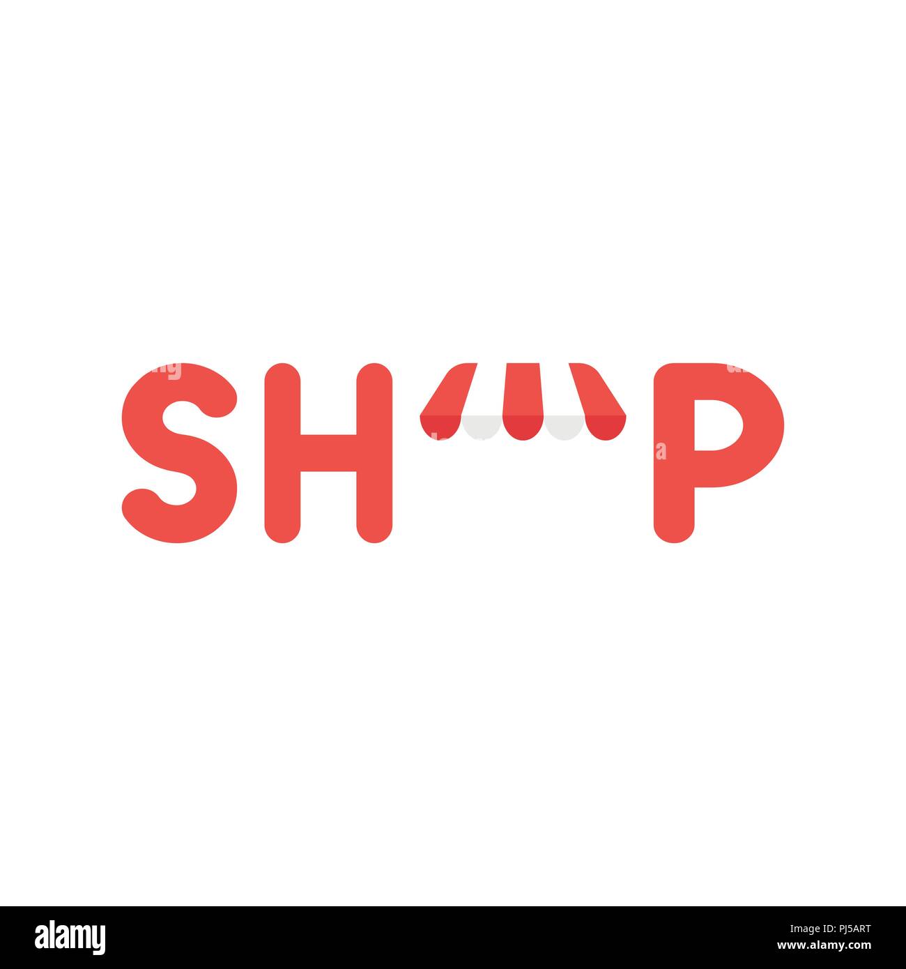 Vector illustration icon concept of shop word with awning Stock Vector ...