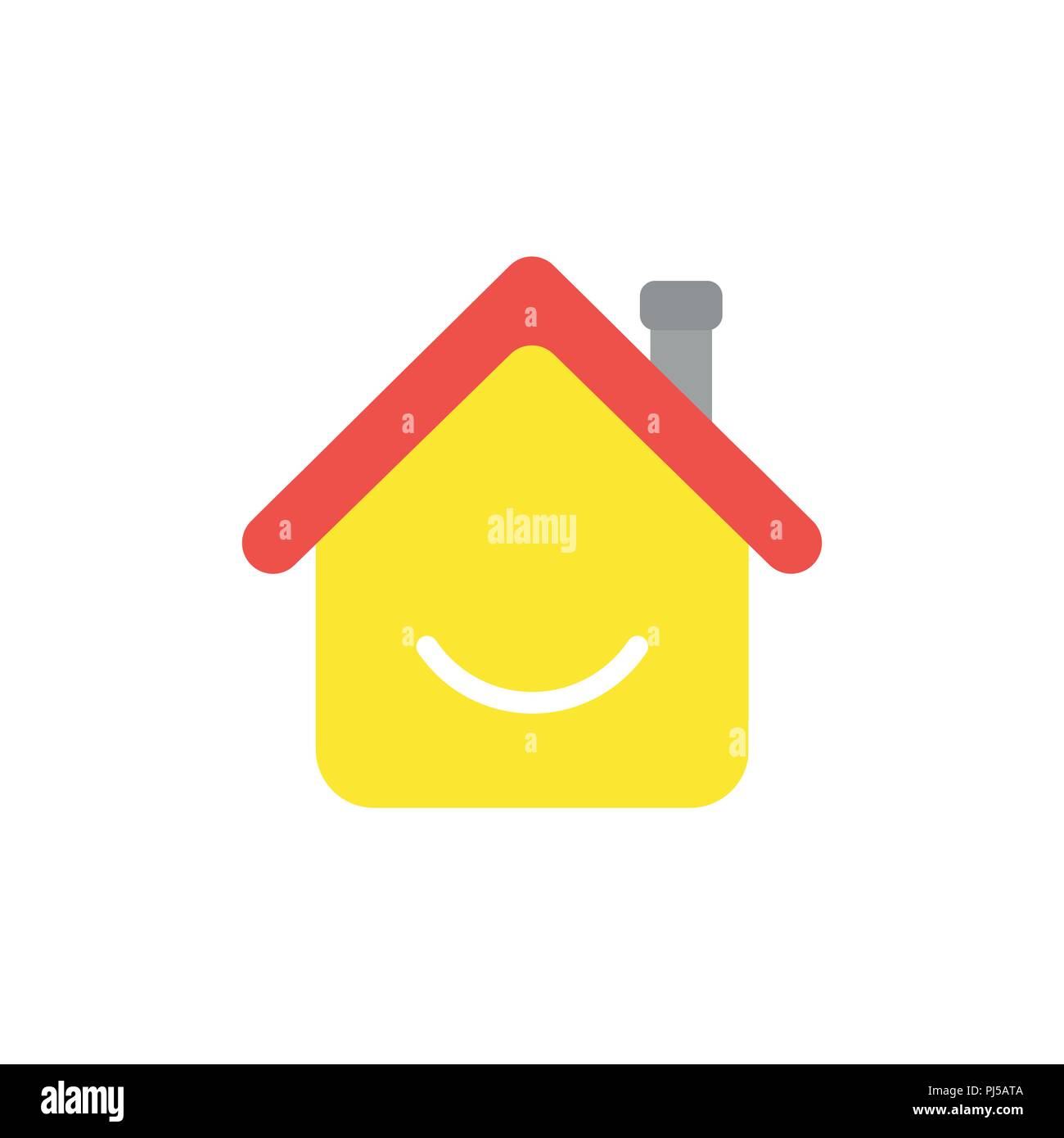 Vector illustration icon concept of house with smiling mouth Stock ...