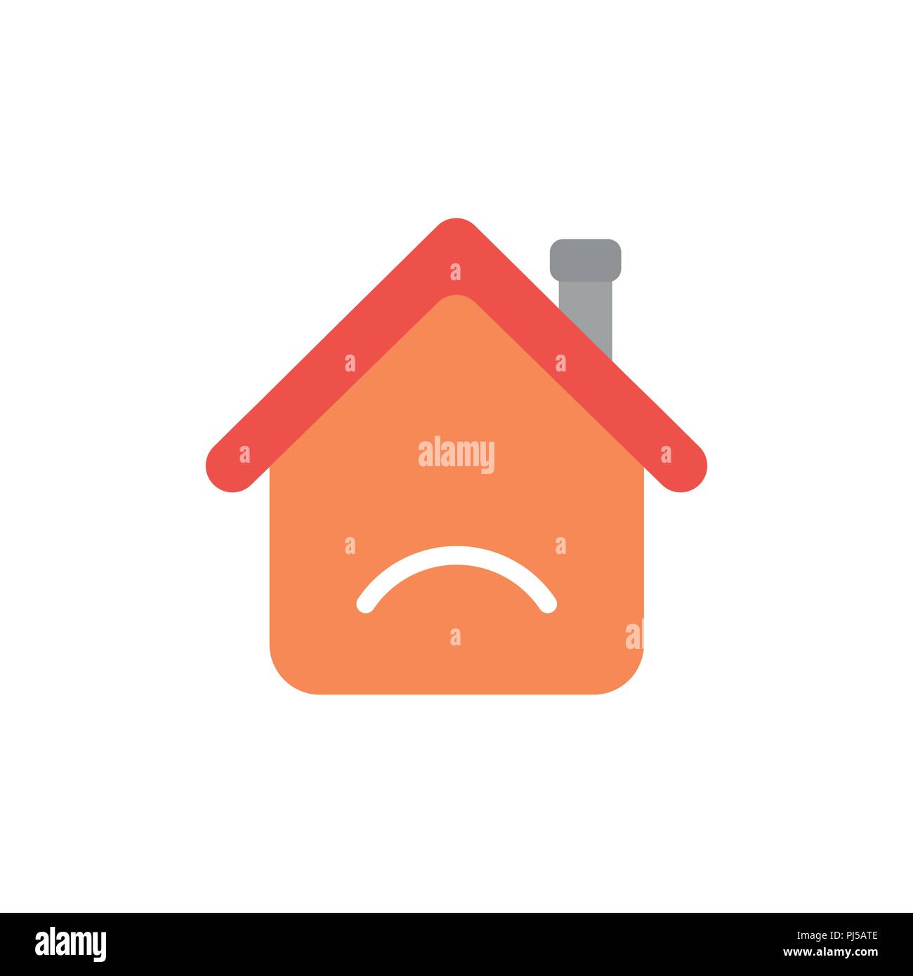 Vector illustration icon concept of house with sulking mouth Stock ...